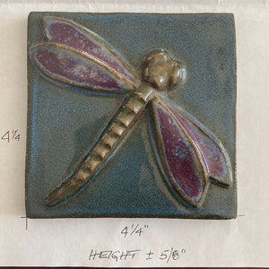 Dragonfly Handmade Ceramic Tile 3D High Relief - Etsy