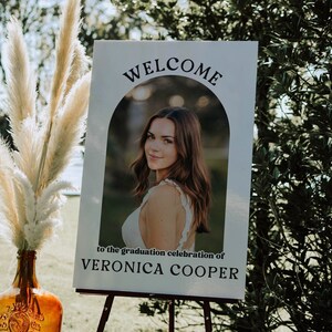 Graduation Photo Welcome Sign Canva Template | Grad Party Welcome Sign ...