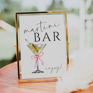 Coquette Martini Bar Sign Template | A Tini Bit Older | Cocktail Theme ...