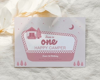 One Happy Camper Editable Invitation Printable Template - Etsy