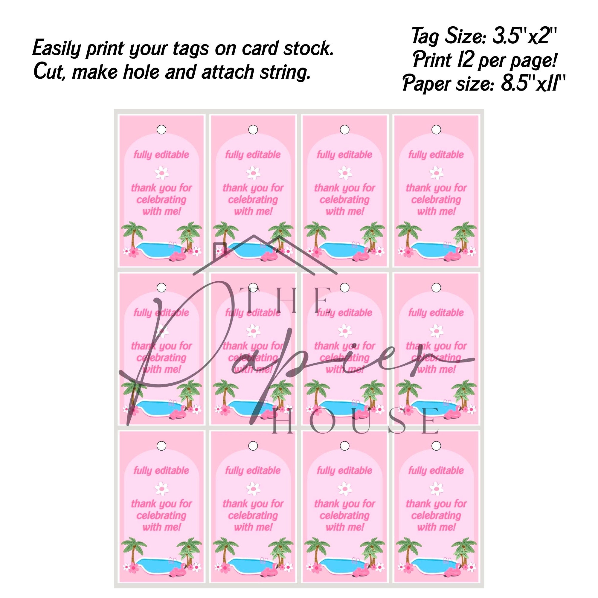 Editable Tags Instant Download Template 100% Editable Custom - Etsy