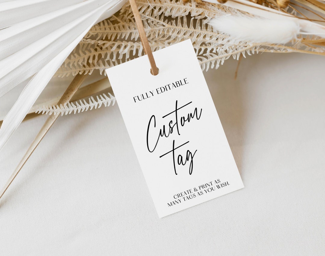 Editable Tags Instant Download Template | 100% Editable Custom Tag ...