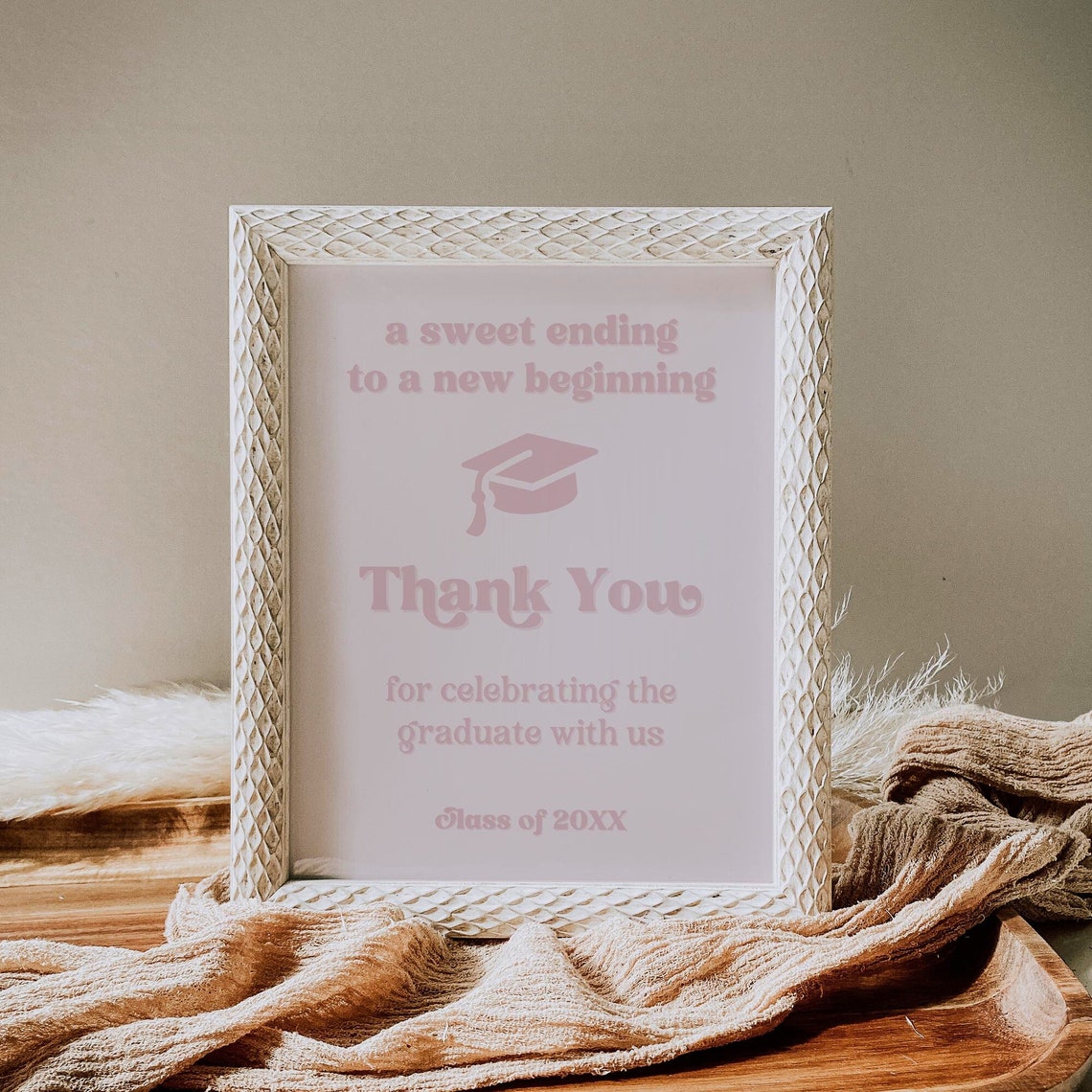 Graduation Sweet Ending Sign Template | Editable Grad Party Table Sign ...
