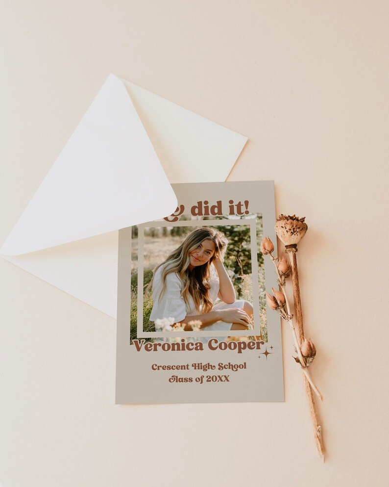 Retro Graduation Invitation Canva Template Graduation - Etsy