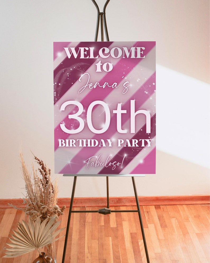 30 Flirty & Thriving Welcome Sign 30th Birthday Welcome Sign Template ...