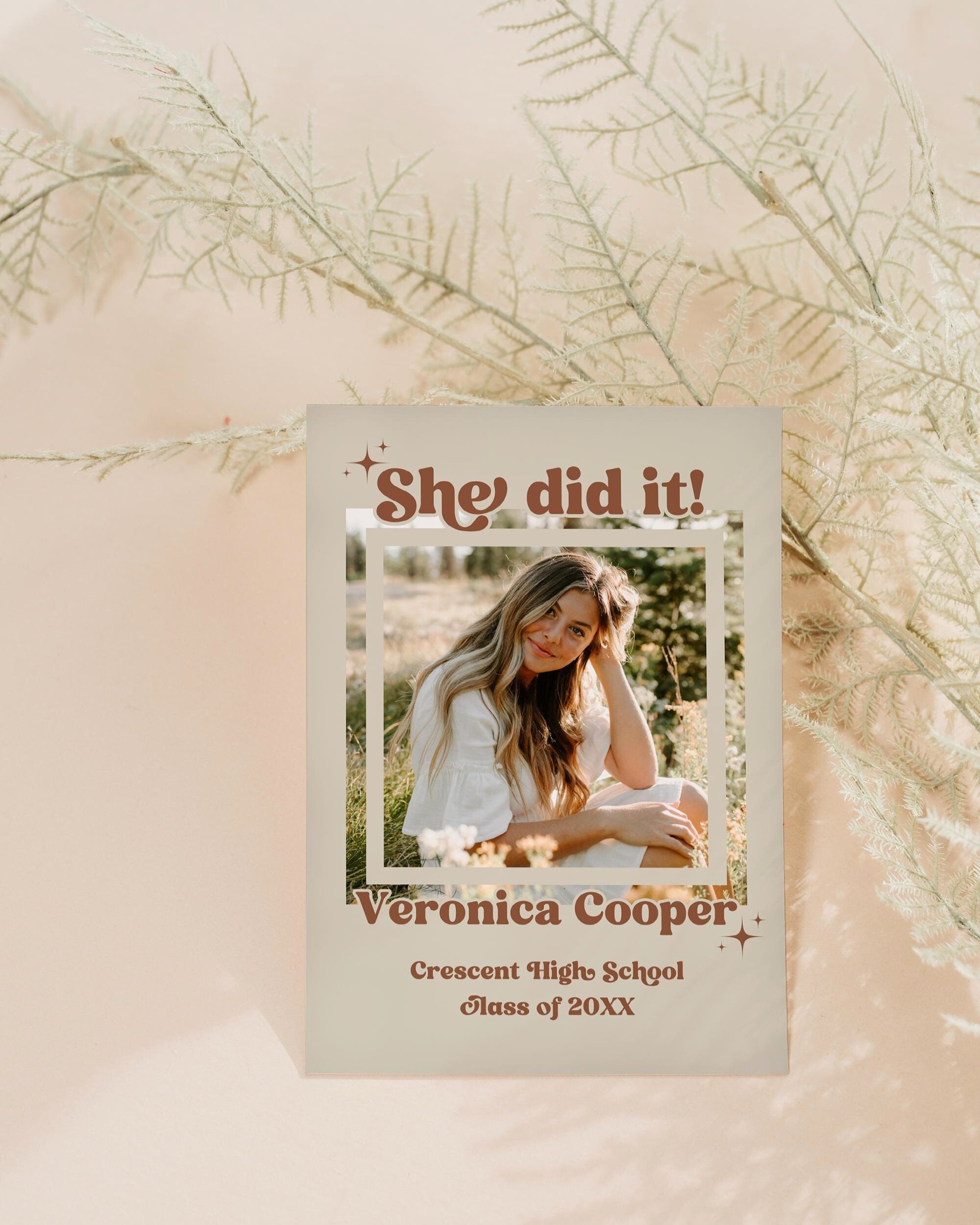 Retro Graduation Invitation Canva Template Graduation - Etsy