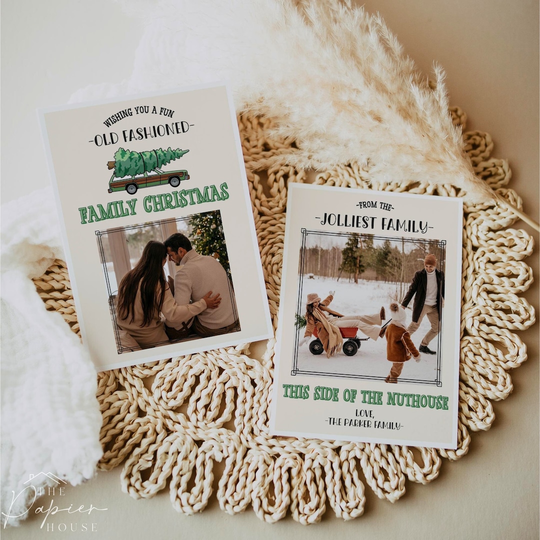 Editable Photo Christmas Card Template | Christmas Vacation Holiday ...