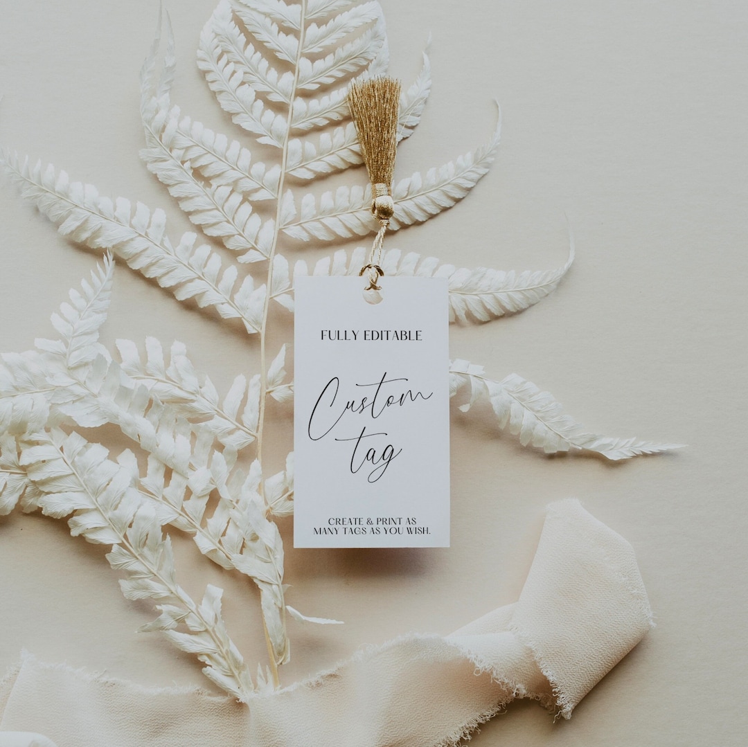 Editable Tags Instant Download Template | 100% Editable | Calligraphy ...