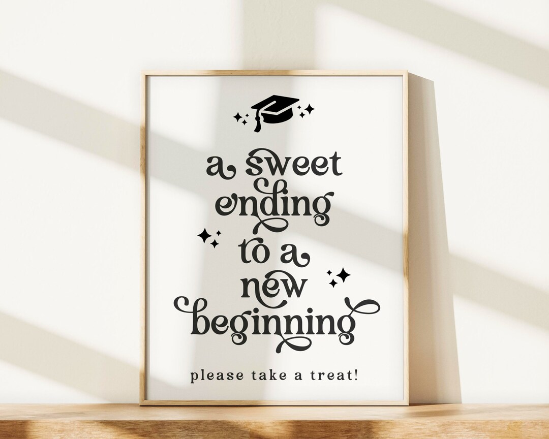 Retro Graduation Candy Bar Treat Sign | A Sweet Ending to A New ...