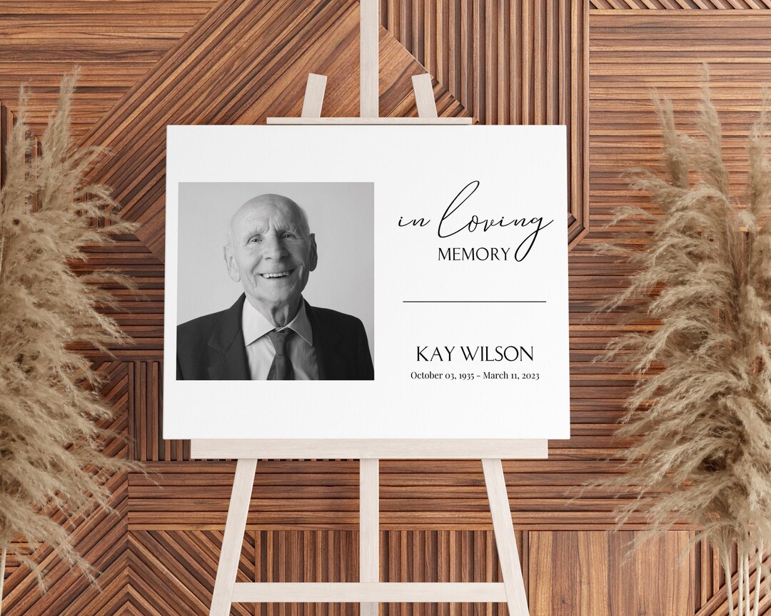 Funeral Memorial Sign Template Minimalist Funeral Sign Loving Memory ...