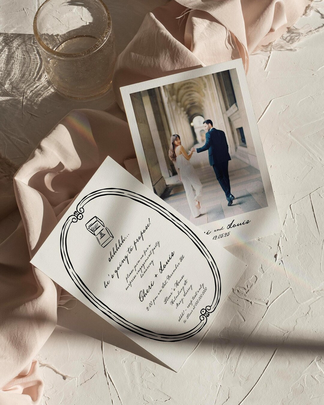 Surprise Engagement Party Invitation Template | Whimsical Frame ...