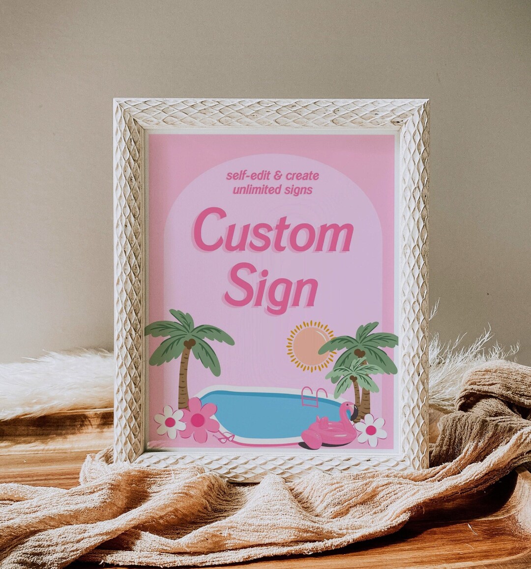 Malibu Barb Custom Sign Template 100% Editable Barb Font Text Sign Barb ...