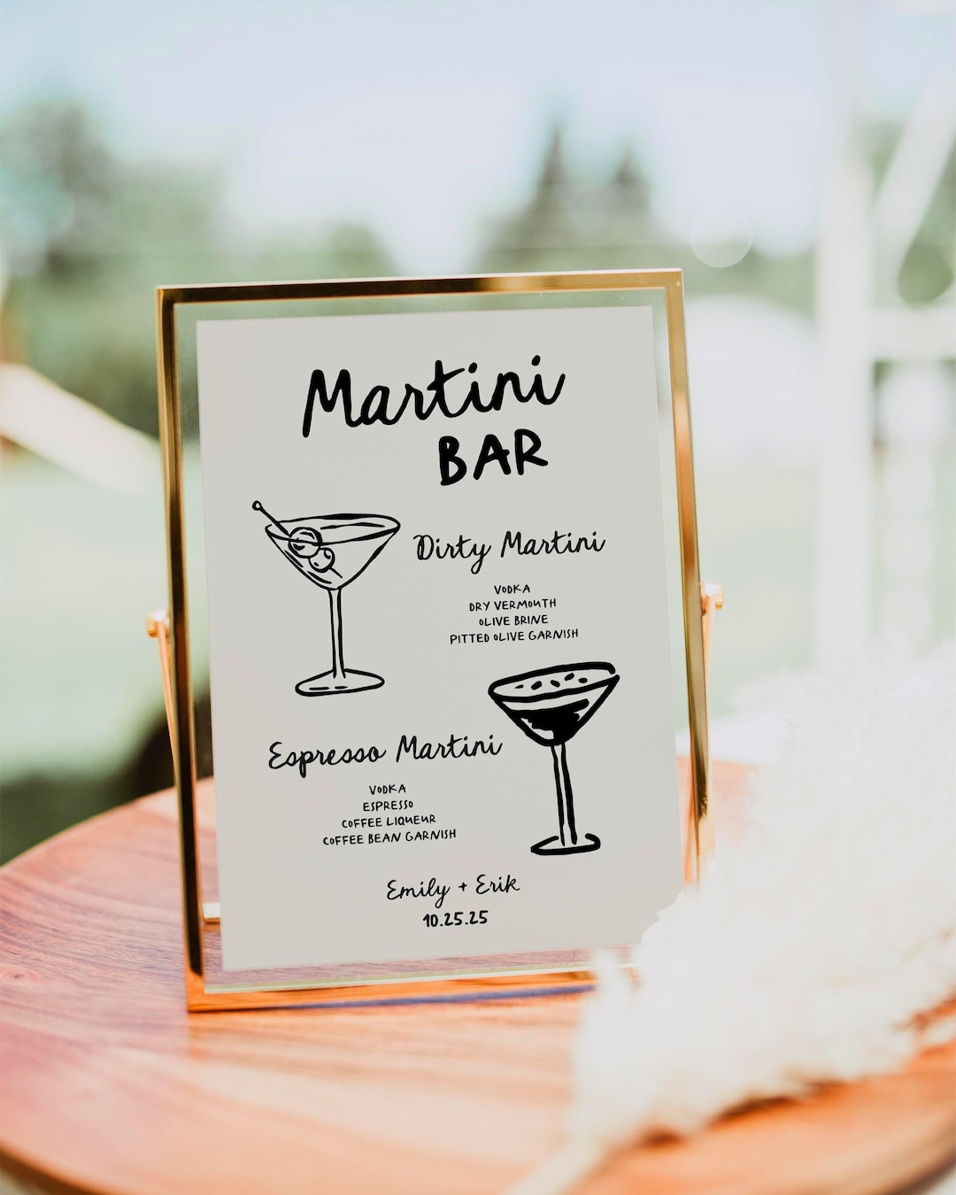 Whimsical Martini Bar Sign Template Editable | Espresso Martini | Dirty ...