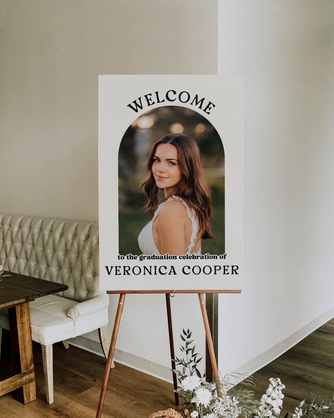 Graduation Photo Welcome Sign Canva Template Grad Party Welcome Sign ...