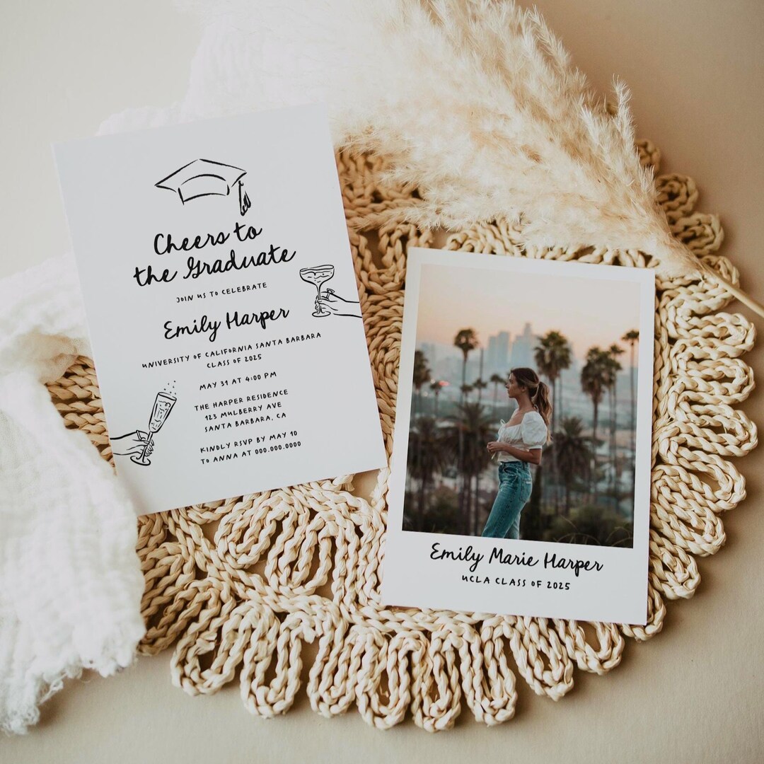 Cheers to the Graduate Photo Invitation Template | Graduation ...