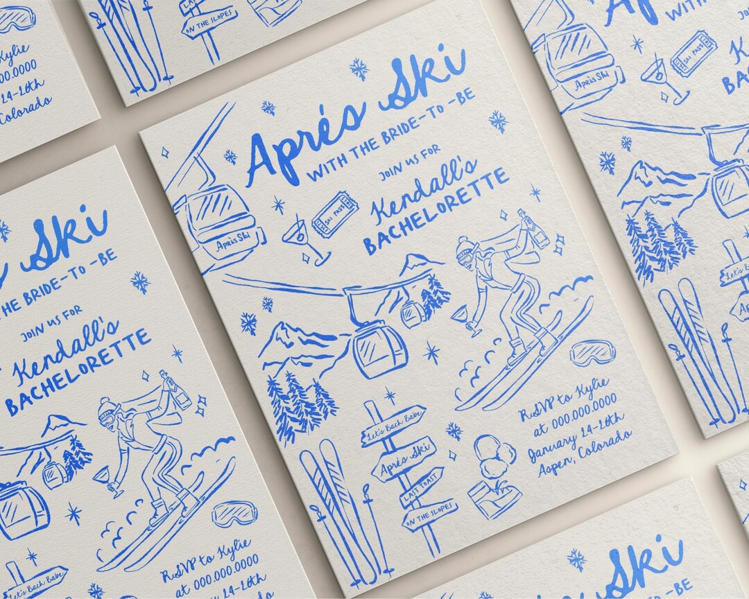 Après Ski Bachelorette Party Invitation Itinerary Template Last Toast ...