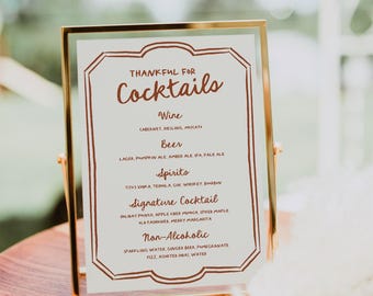 Fall Cocktail Menu - Etsy