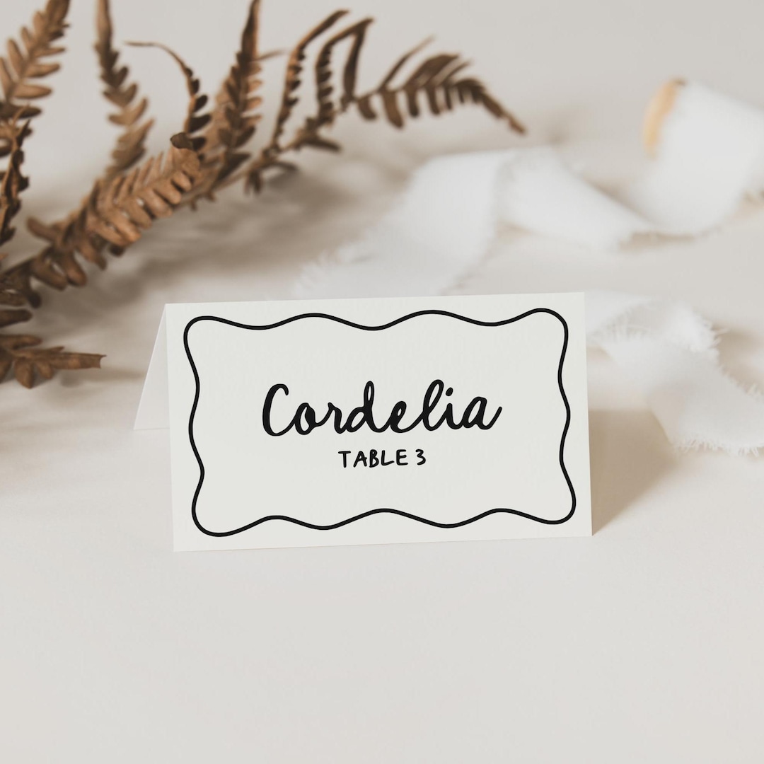 Editable Place Card Template, Name Card, Table Number, Printable Place ...