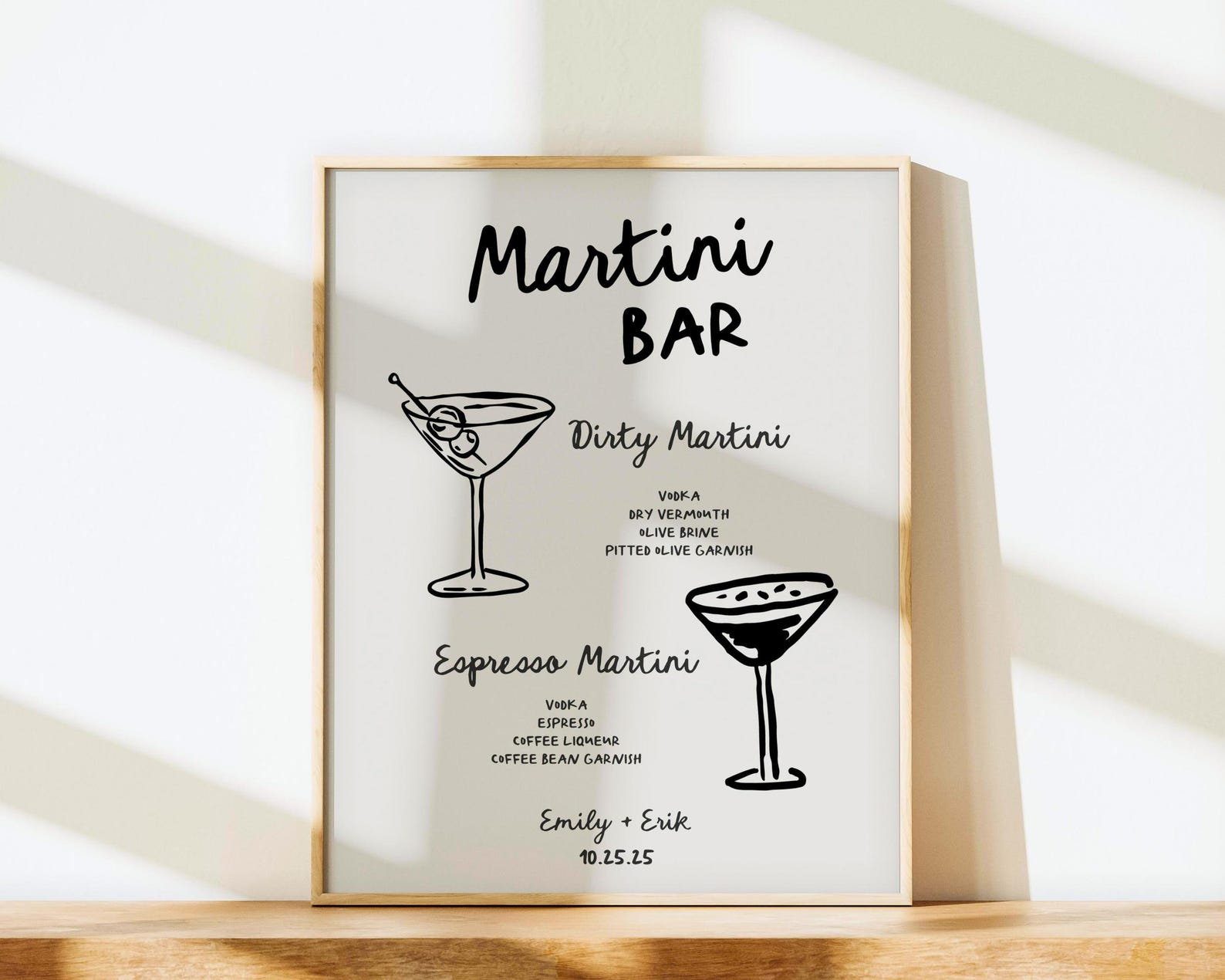 Whimsical Martini Bar Sign Template Editable | Espresso Martini | Dirty ...