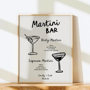 Whimsical Martini Bar Sign Template Editable | Espresso Martini | Dirty ...