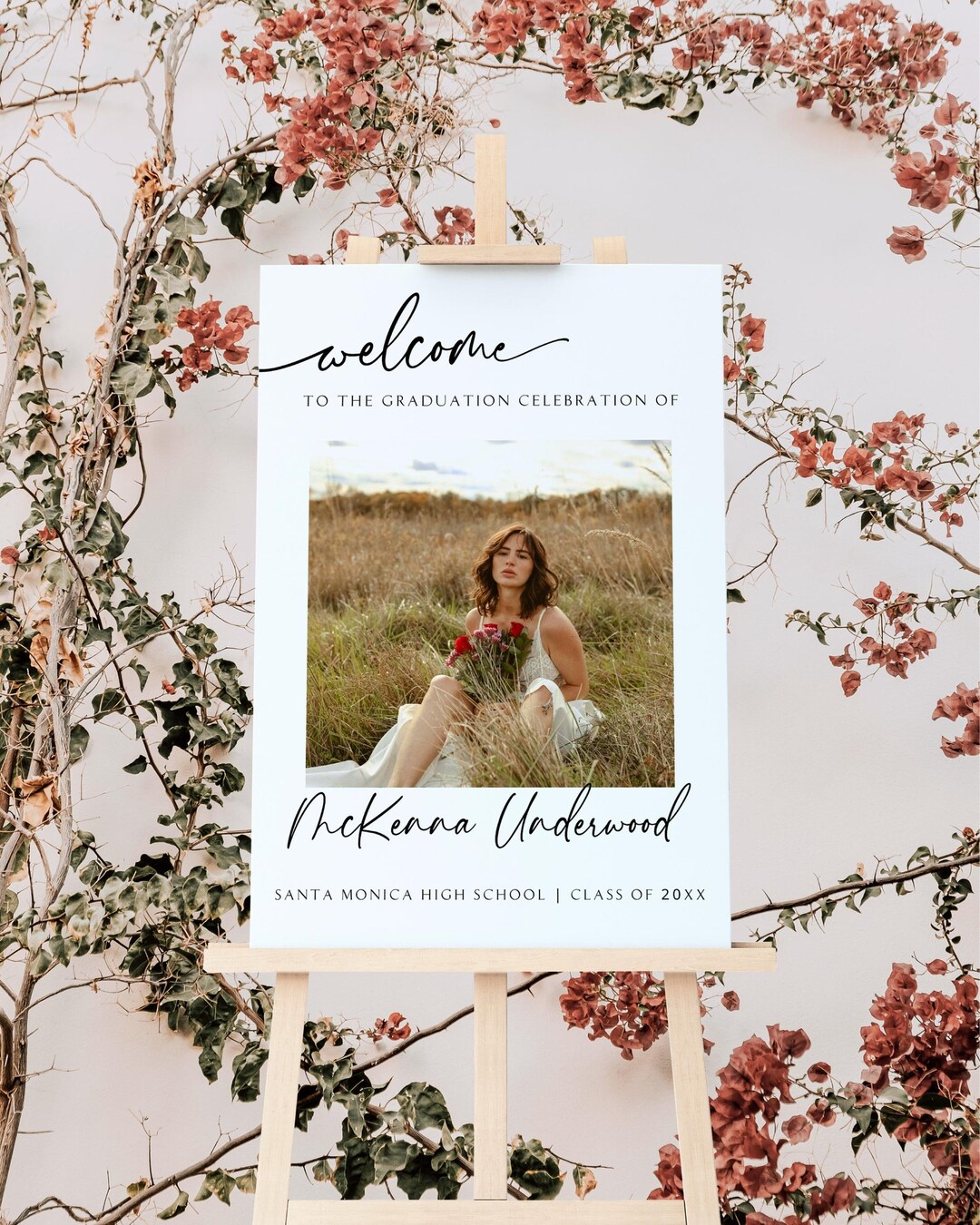 Minimalist Graduation Welcome Sign Template | Custom Graduation Party ...