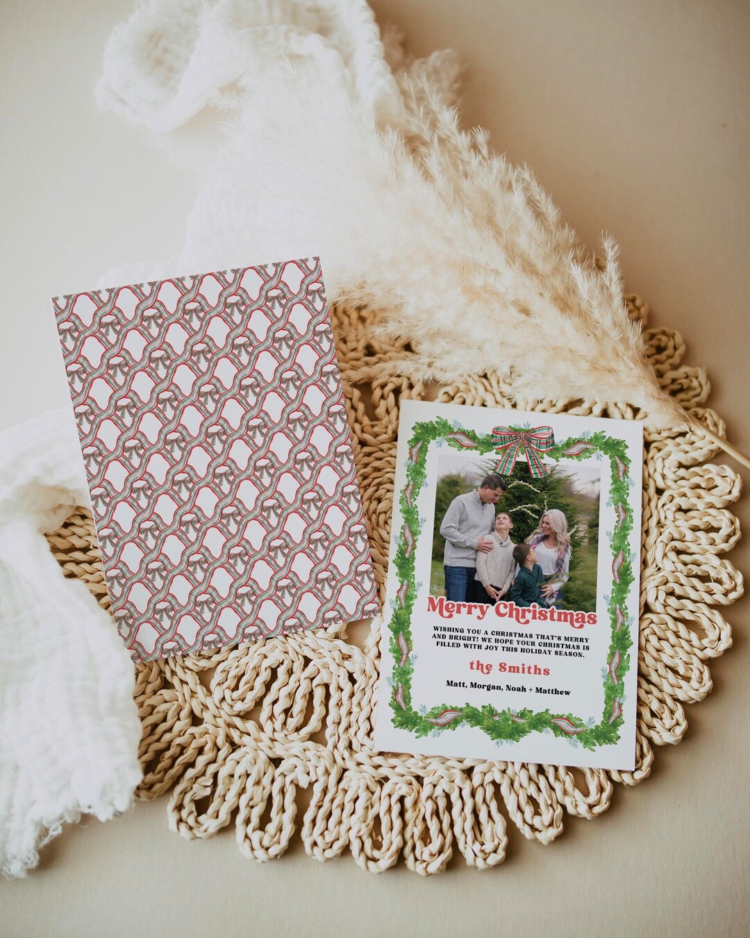 Personalized Grandmillenial Christmas Card Template | Coastal Christmas ...