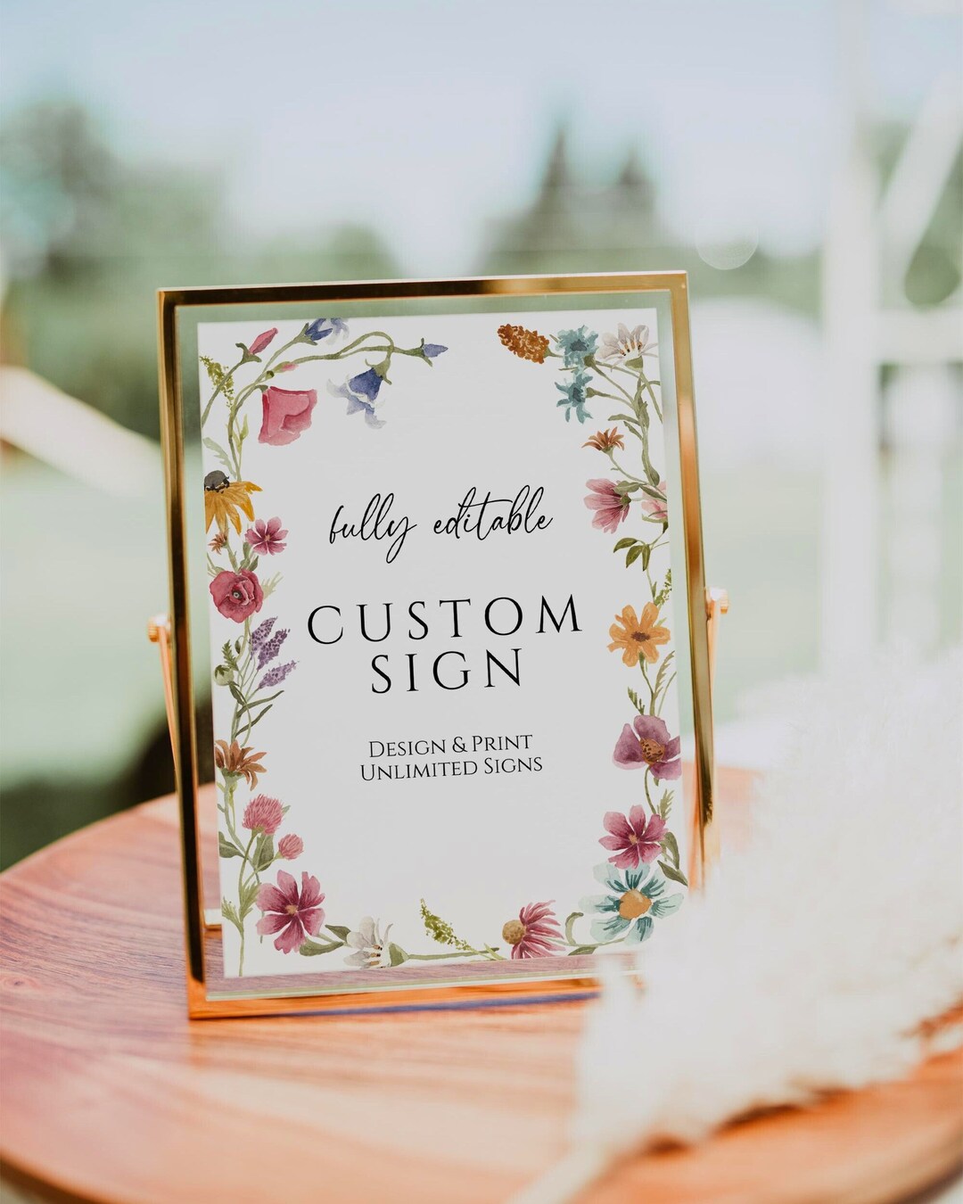 Editable Wildflower Custom Sign Template, Wildflower Table Sign, Baby ...