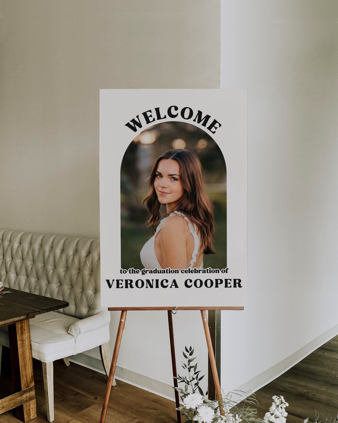 Graduation Arch Photo Welcome Sign Canva Template | Grad Party Welcome ...