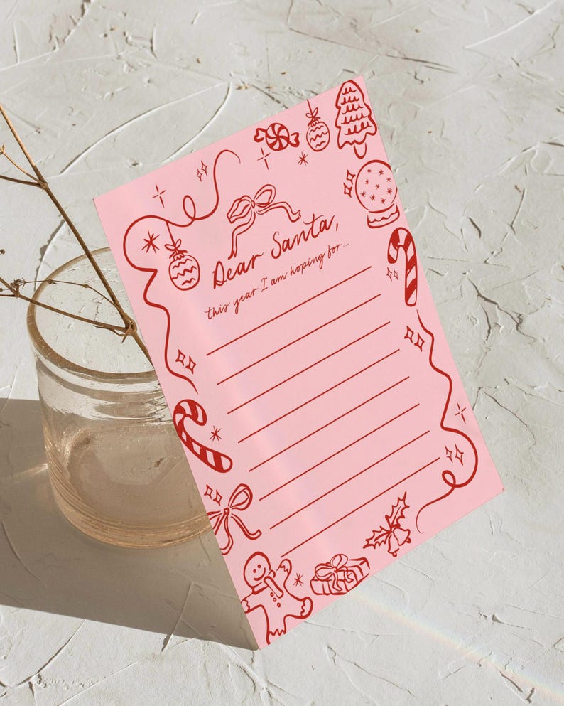 Whimsical Dear Santa Wish List Editable Template | Christmas Wish List ...