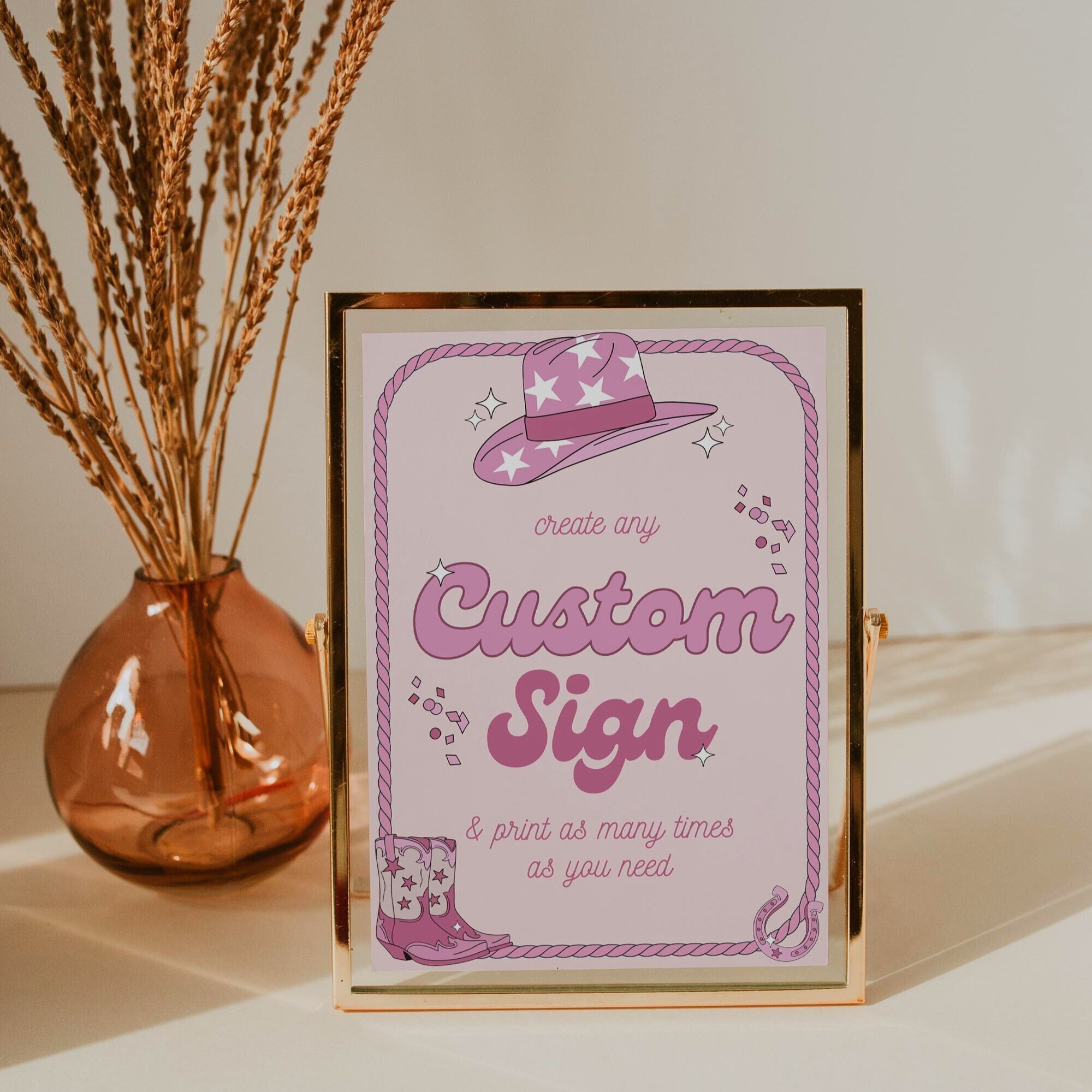 Editable DISCO RODEO Custom Sign Template Retro Western - Etsy