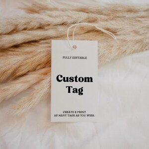 Editable Retro Font Gift Tag Template | Minimal Thank You Tag | Custom ...