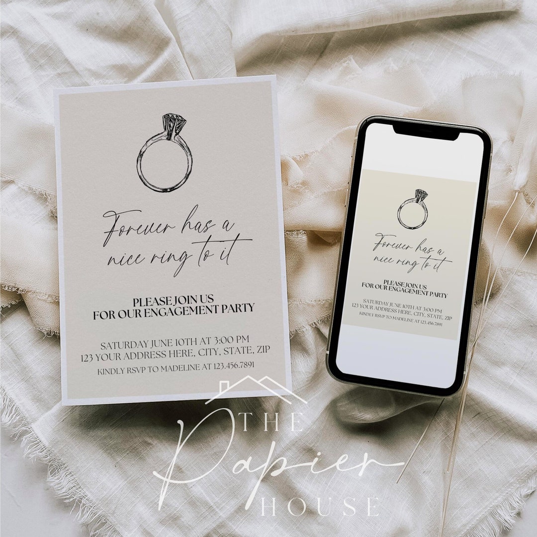 Minimal Engagement Party Invitation | Editable Engagement Invitation ...