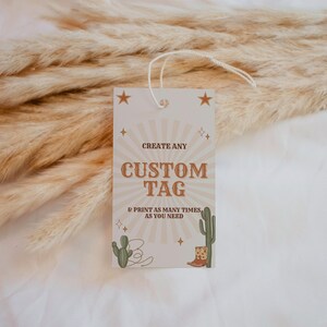 WILD WEST Custom Gift Tag Template | Editable Western Gift Tags ...