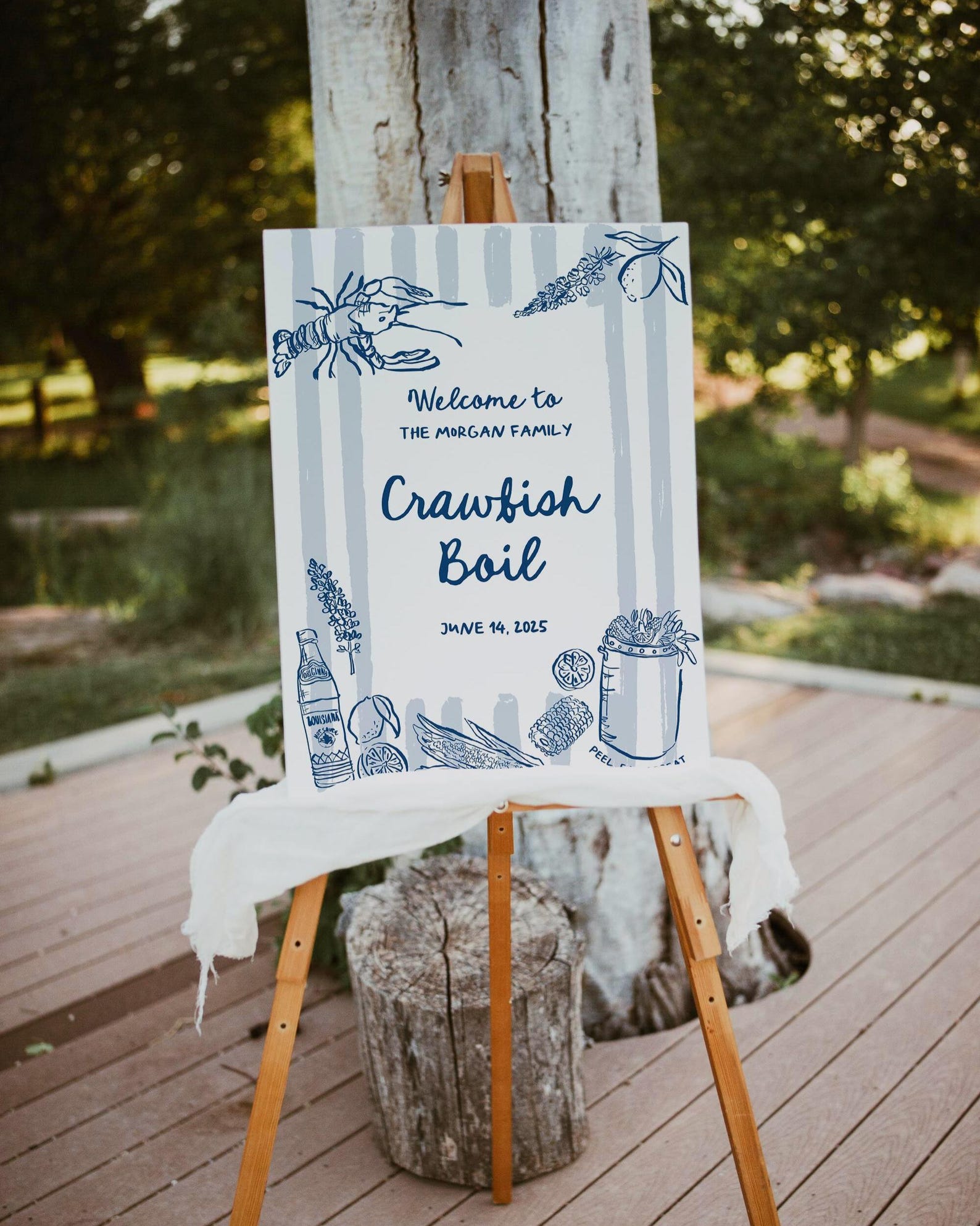 Editable Crawfish Boil Party Welcome Sign Template, Hand Drawn Sign ...