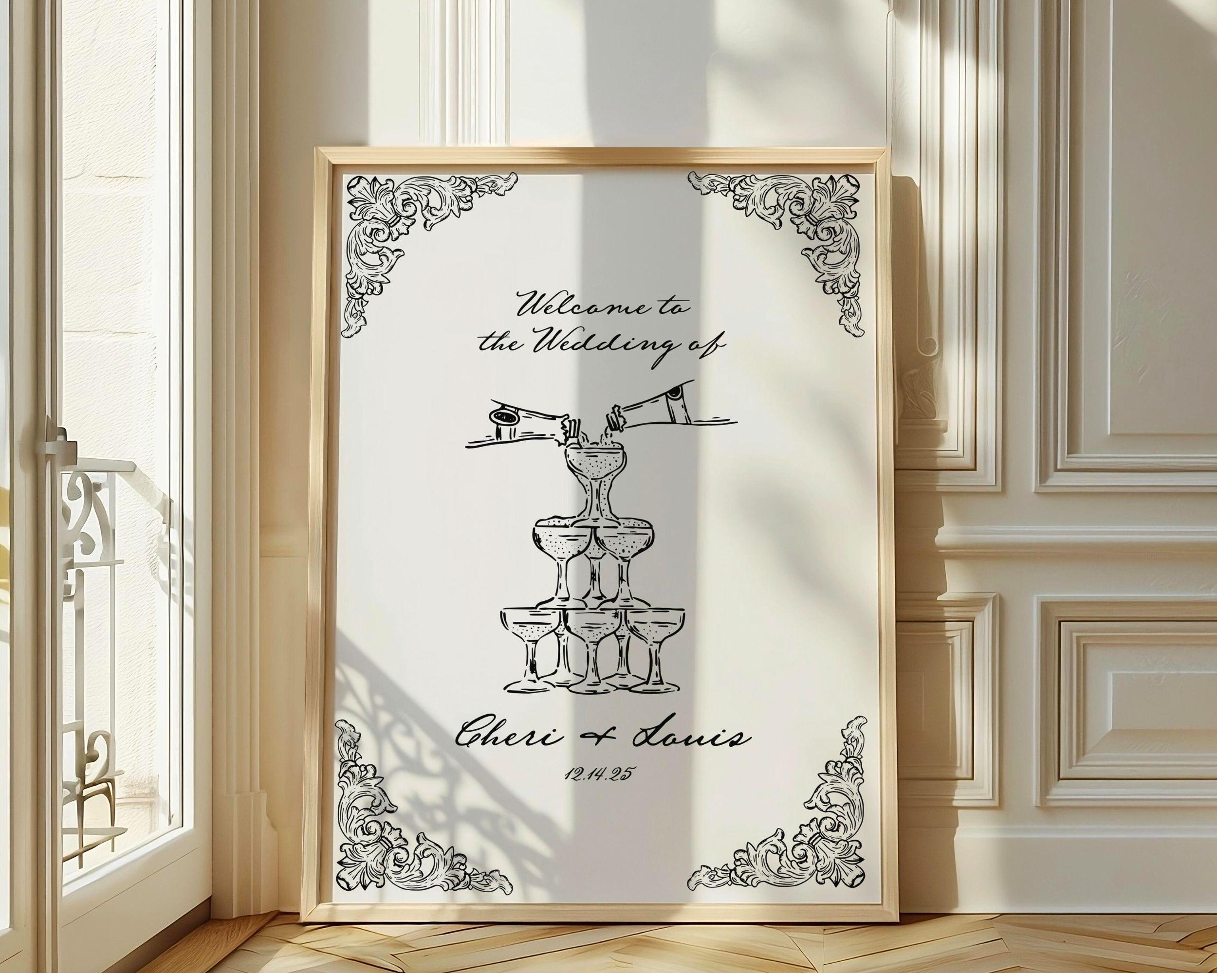 French Baroque Frame Wedding Invitation | Whimsical Wedding Invite ...
