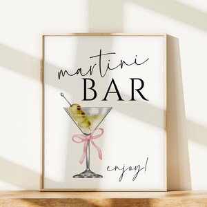 Coquette Martini Bar Sign Template | A Tini Bit Older | Cocktail Theme ...