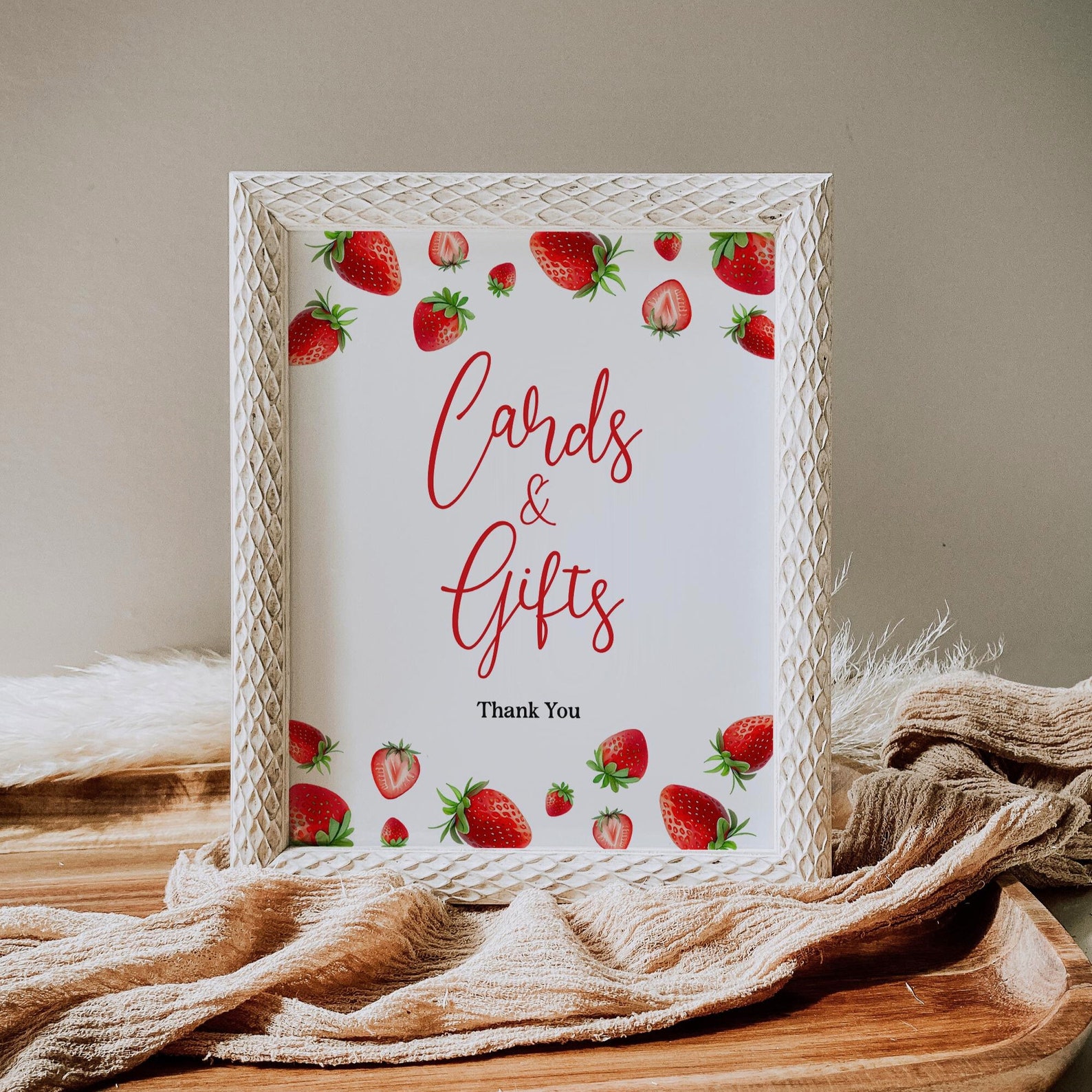 Strawberry Cards & Gifts Sign Template Berry Sweet Sign - Etsy
