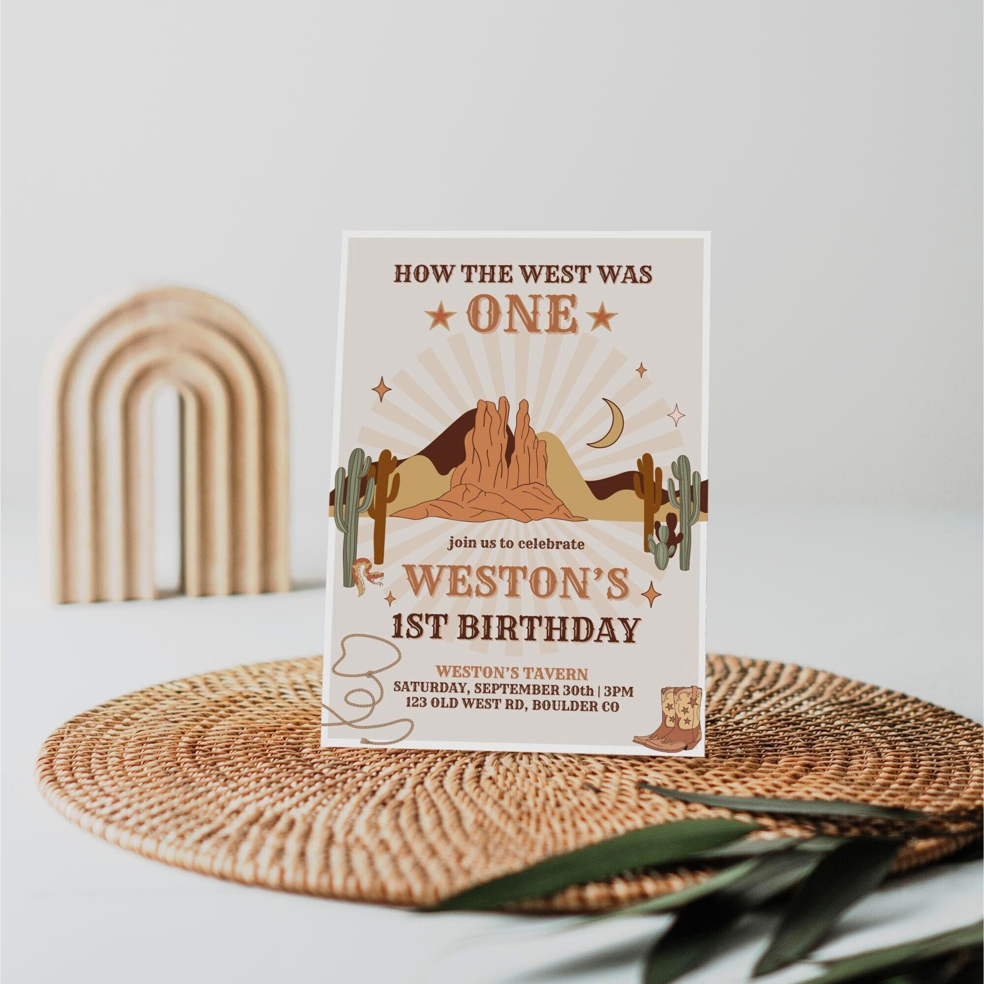 Editable WILD WEST 1st Birthday Invitation Template Western - Etsy