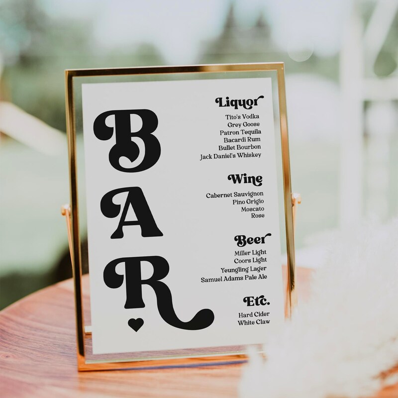 Bar Menu - Etsy
