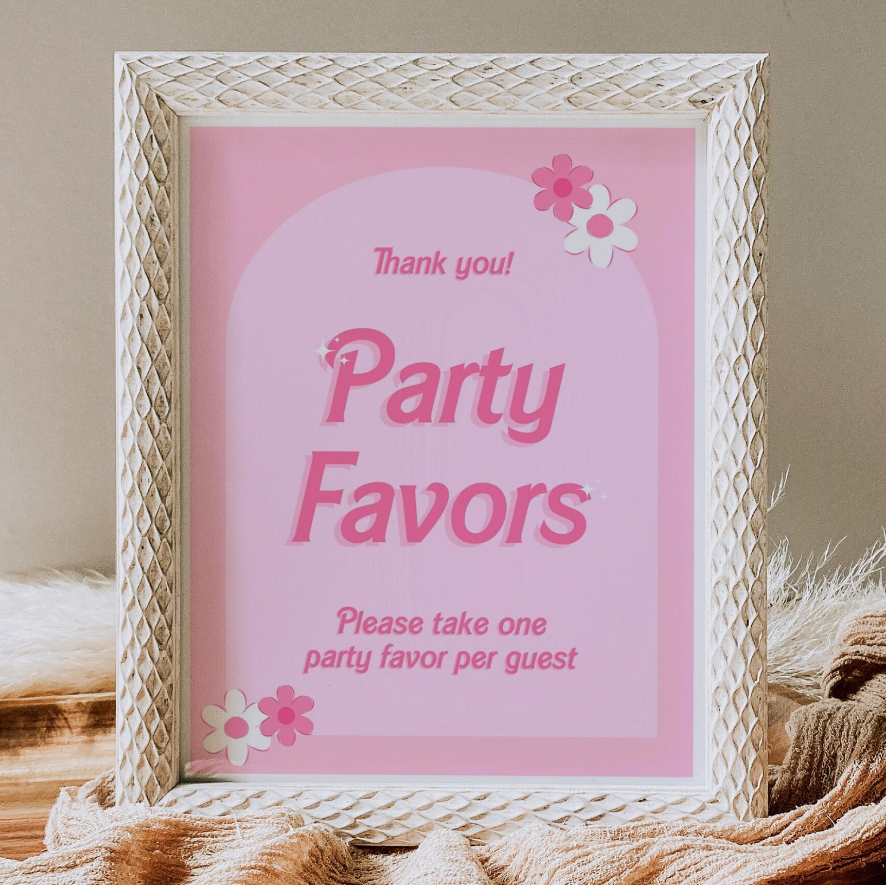 Pink Custom Sign Template 100% Editable Barb Font Text Sign Malibu Barb ...