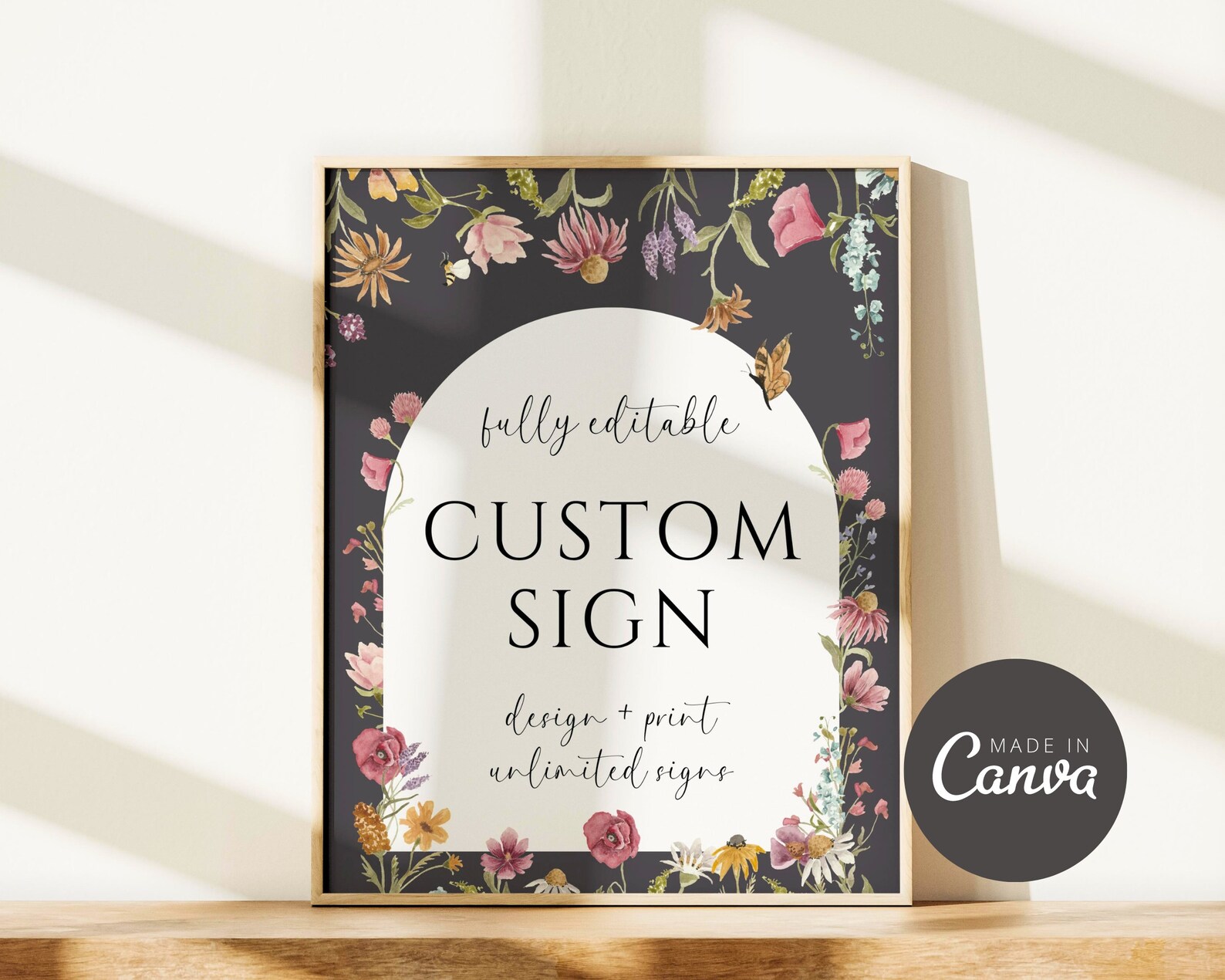 Editable Wildflower Arch Custom Sign, Wildflower Table Sign, Baby ...