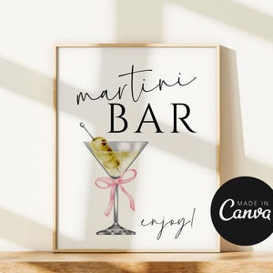 Coquette Martini Bar Sign Template | A Tini Bit Older | Cocktail Theme ...