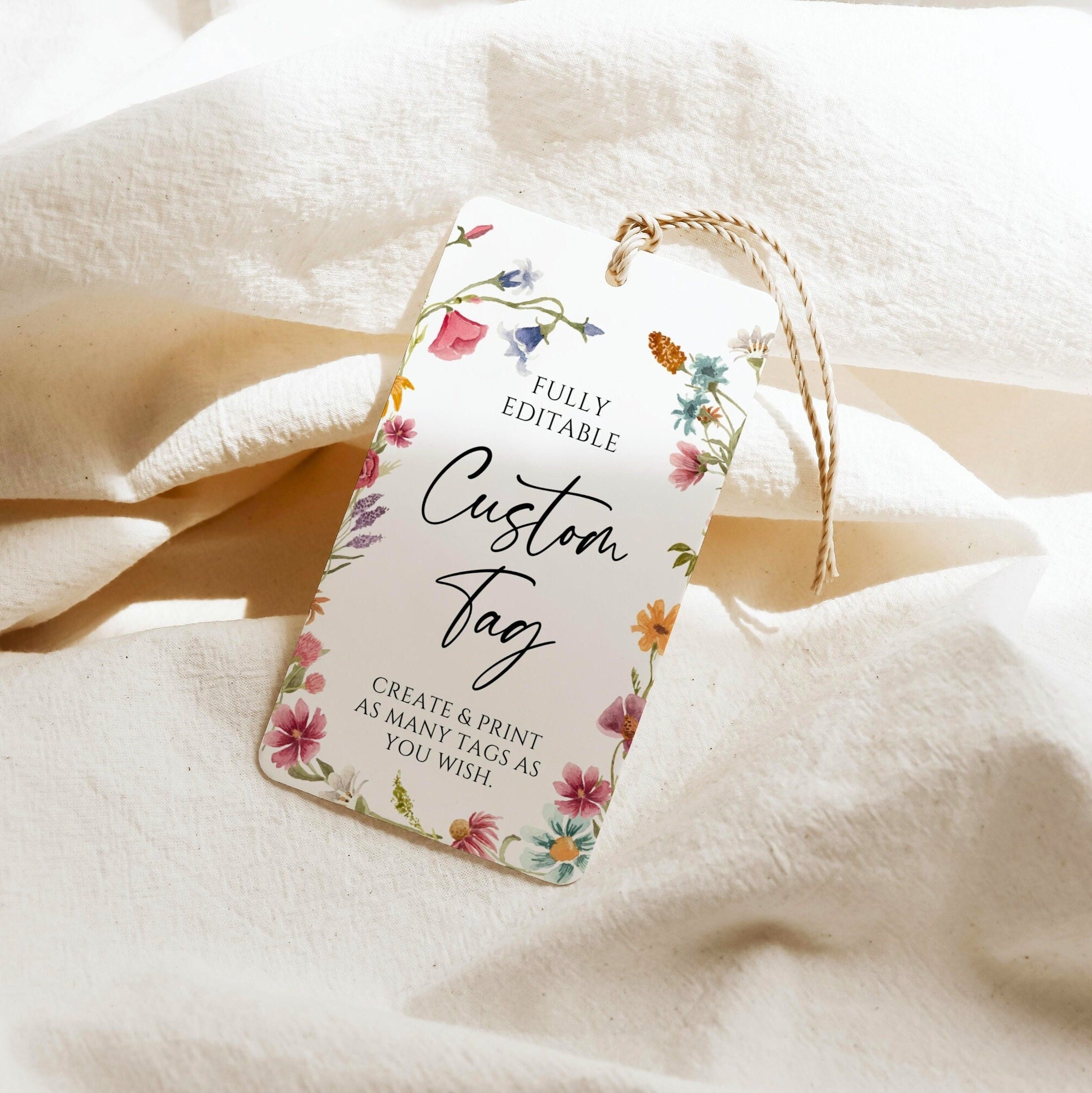 Editable Wildflower Gift Tag Template | Custom Gift Tag | Flower Gift ...