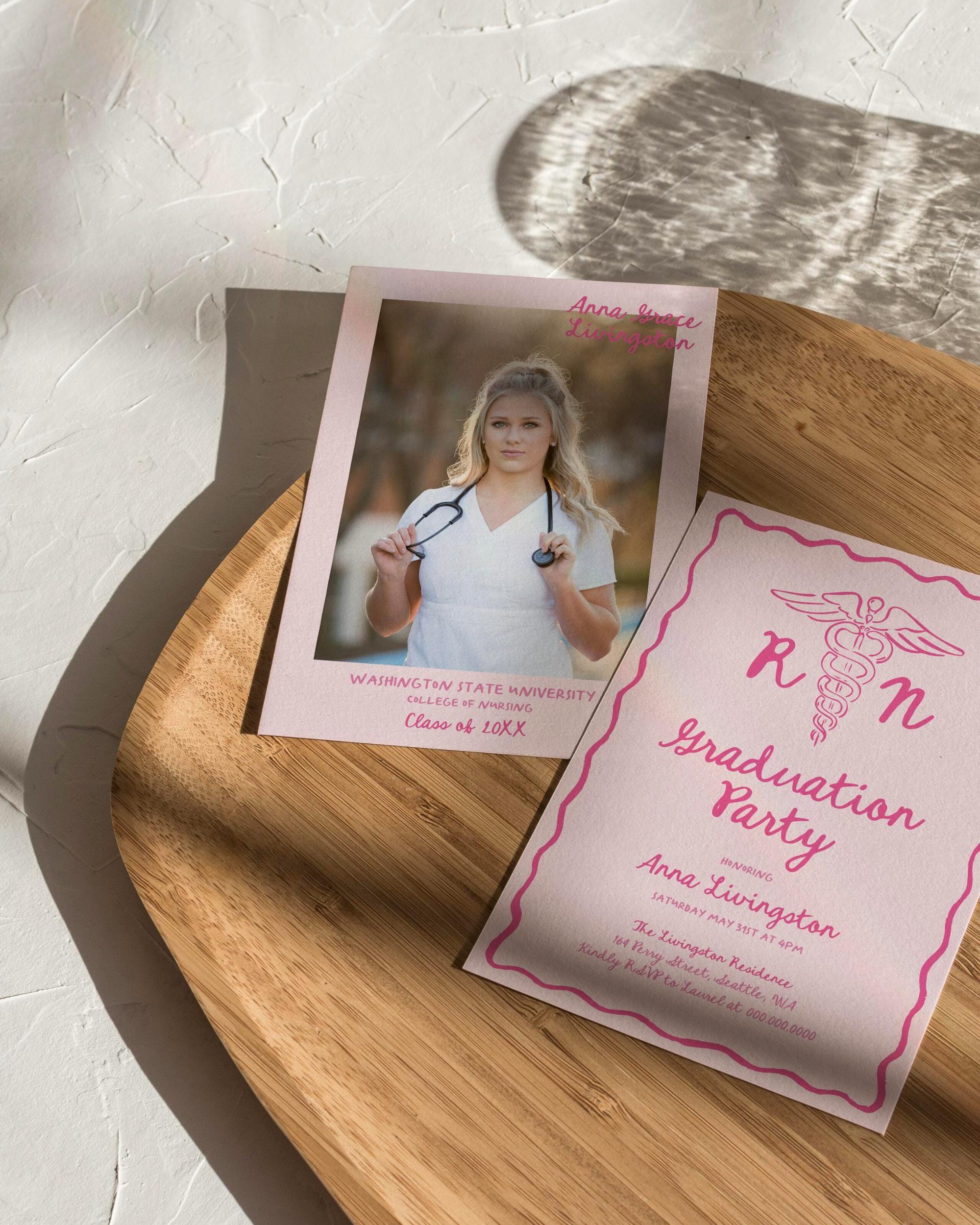 Nurse Graduation Invitation Editable Template | BSN Nursing School ...