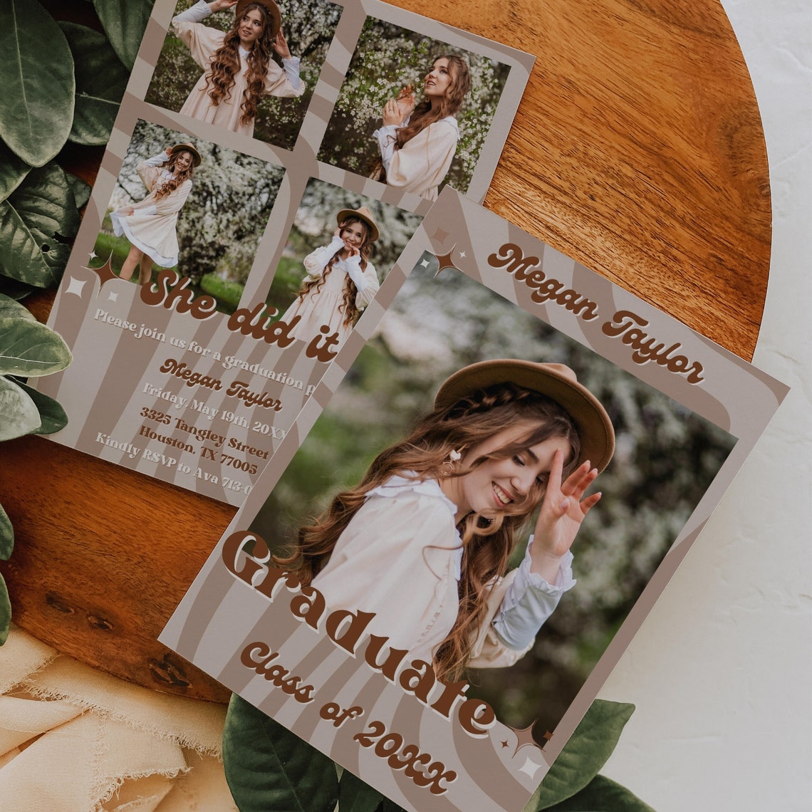 Groovy Graduation Announcement Template Retro Graduation - Etsy