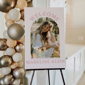 Graduation Arch Photo Welcome Sign Template | Grad Party Welcome Sign ...