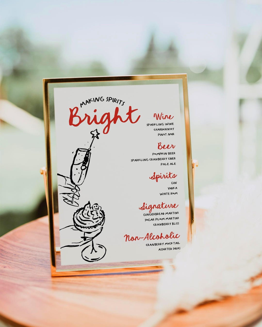 Christmas Cocktail Drink Menu Sign Editable | Holiday Cocktail Sign ...