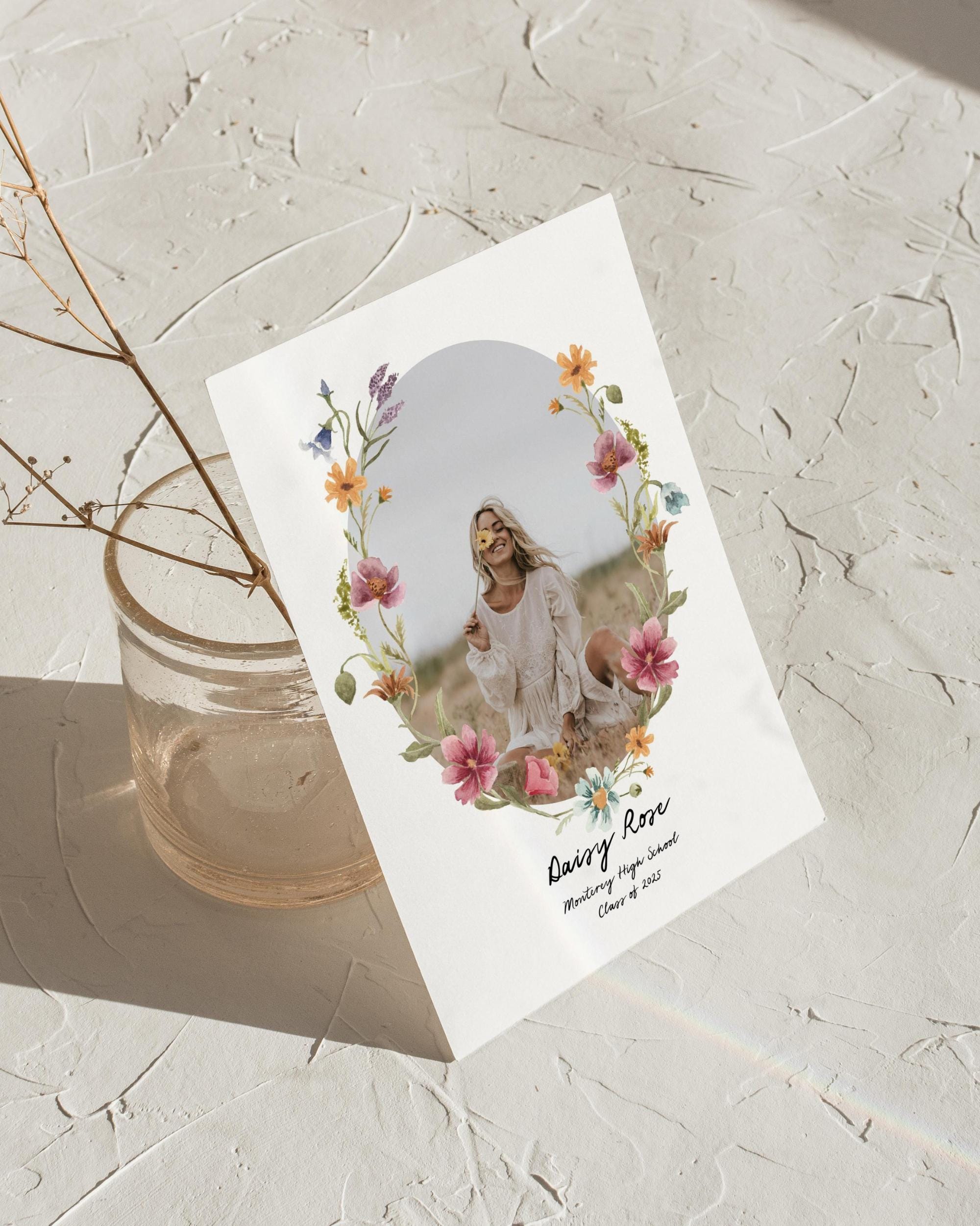 Wildflower Graduation Invitation Editable Template | Wildflowers Grad ...