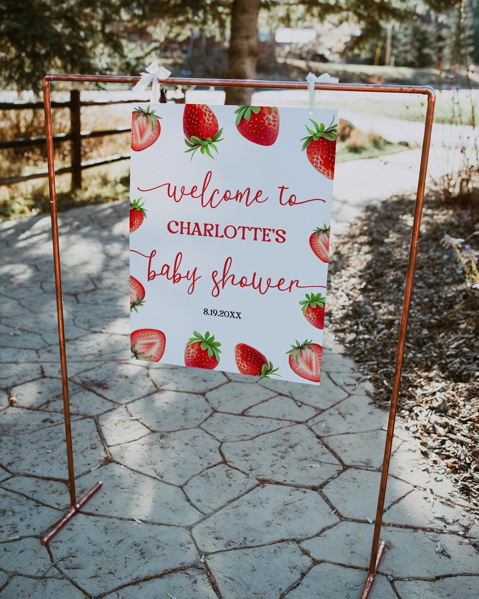 Strawberry Baby Shower Welcome Sign Template Berry Sweet - Etsy