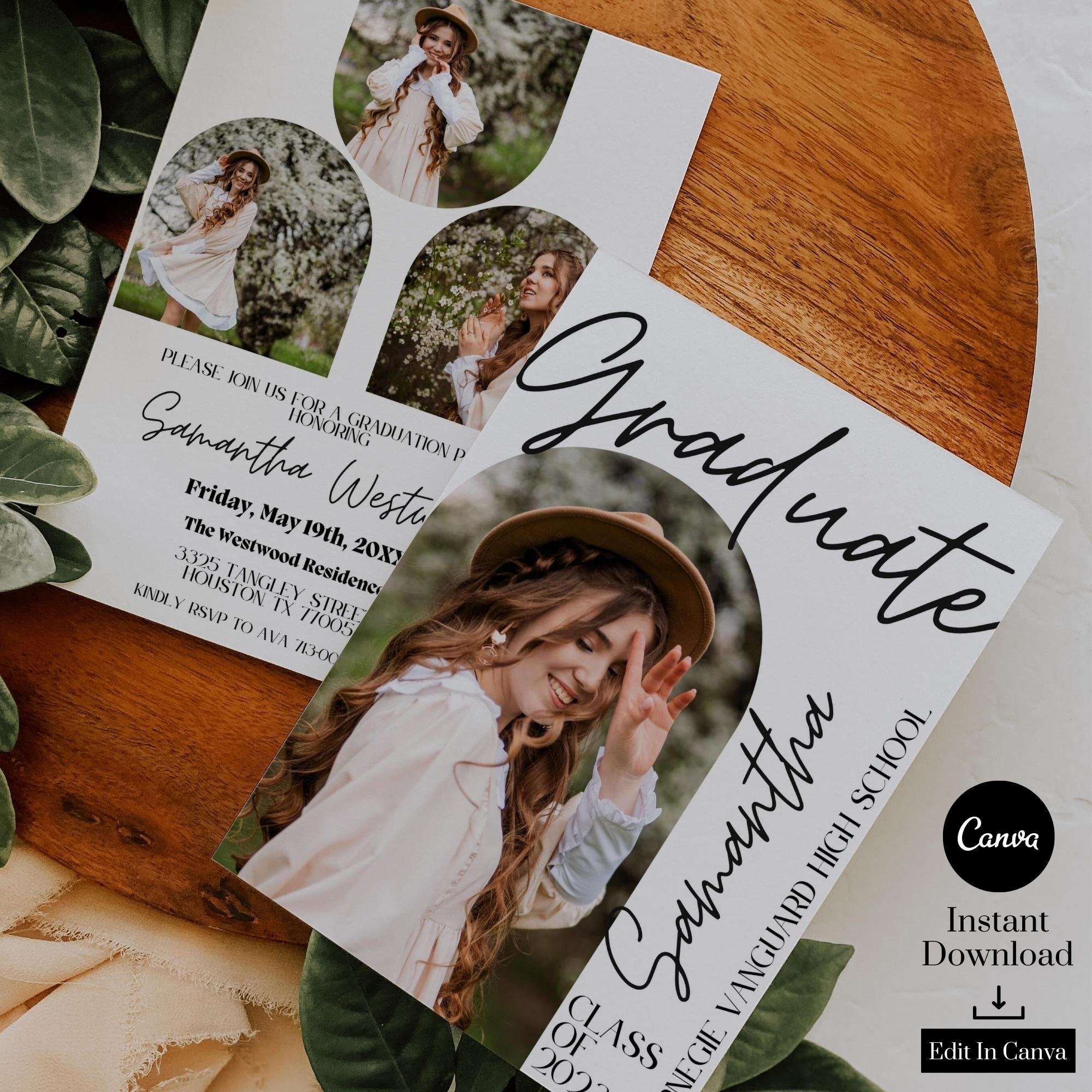 Graduation Announcement 2023 Template | Editable Graduation Invitation ...
